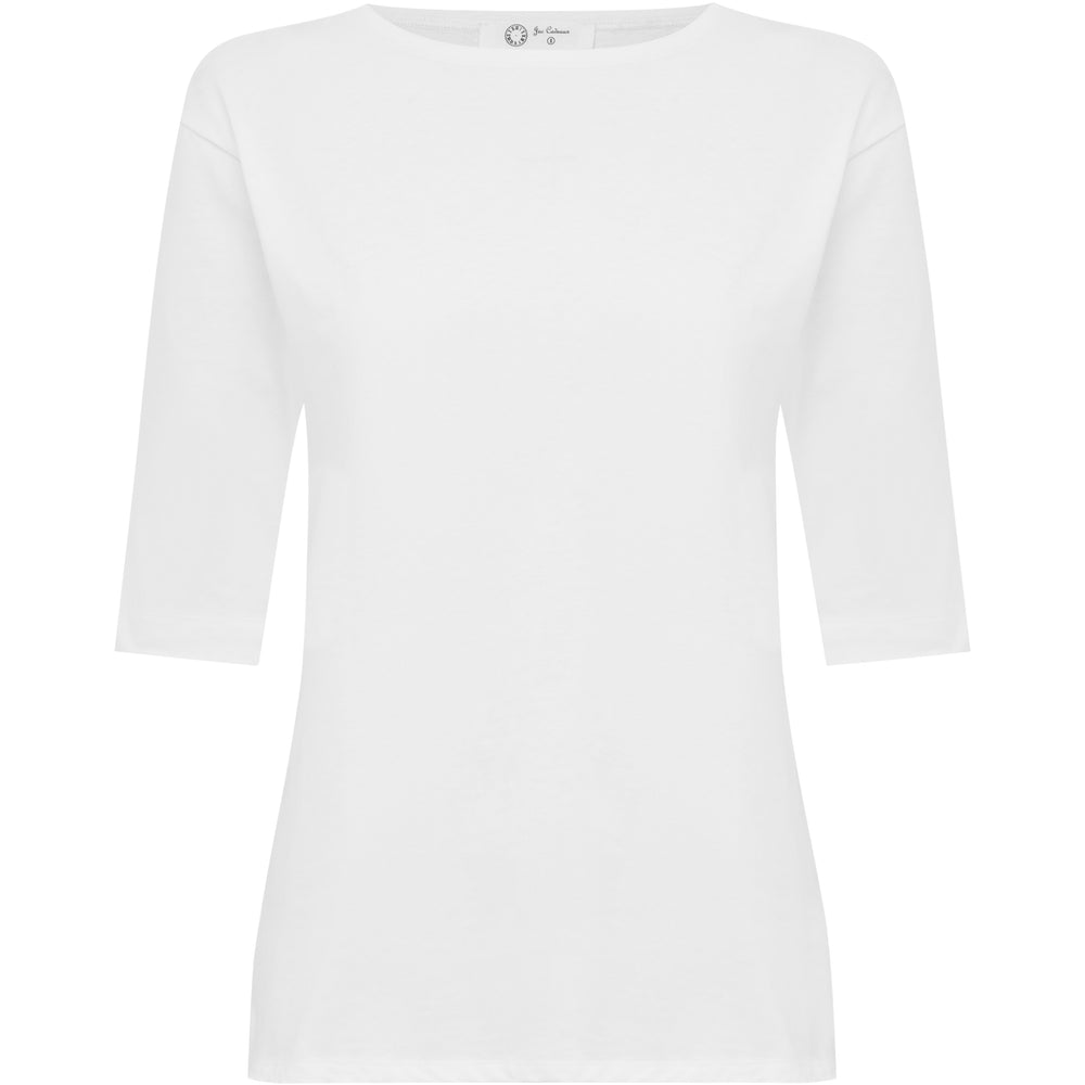 The Birkin Basic White Tee Boat Neck Cotton | Women's Linen T-Shirts ...
